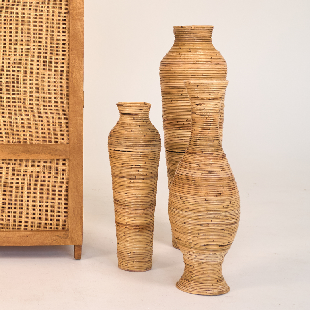 Natura Nova Decorative Rattan Vases – Natura Living Dubai