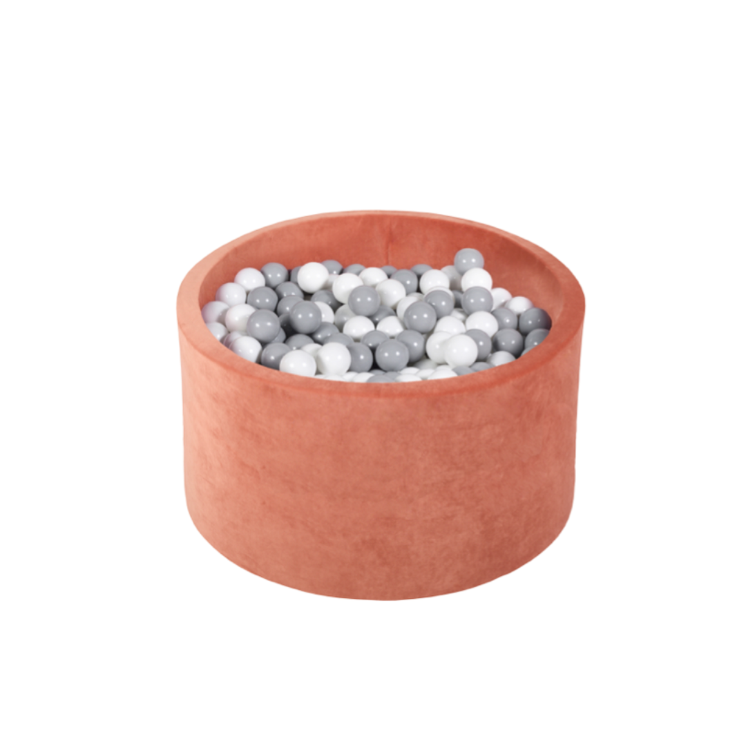 Round Ball Pit - Velvet Marsala - 90X40 W200 Balls (White, Light Grey ...